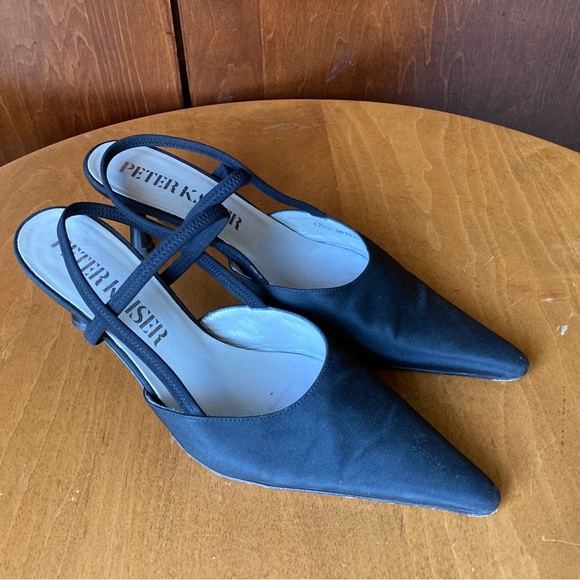 Peter Kaiser | Shoes | Peter Kaiser Black Strappy Slingback Heels Size ...